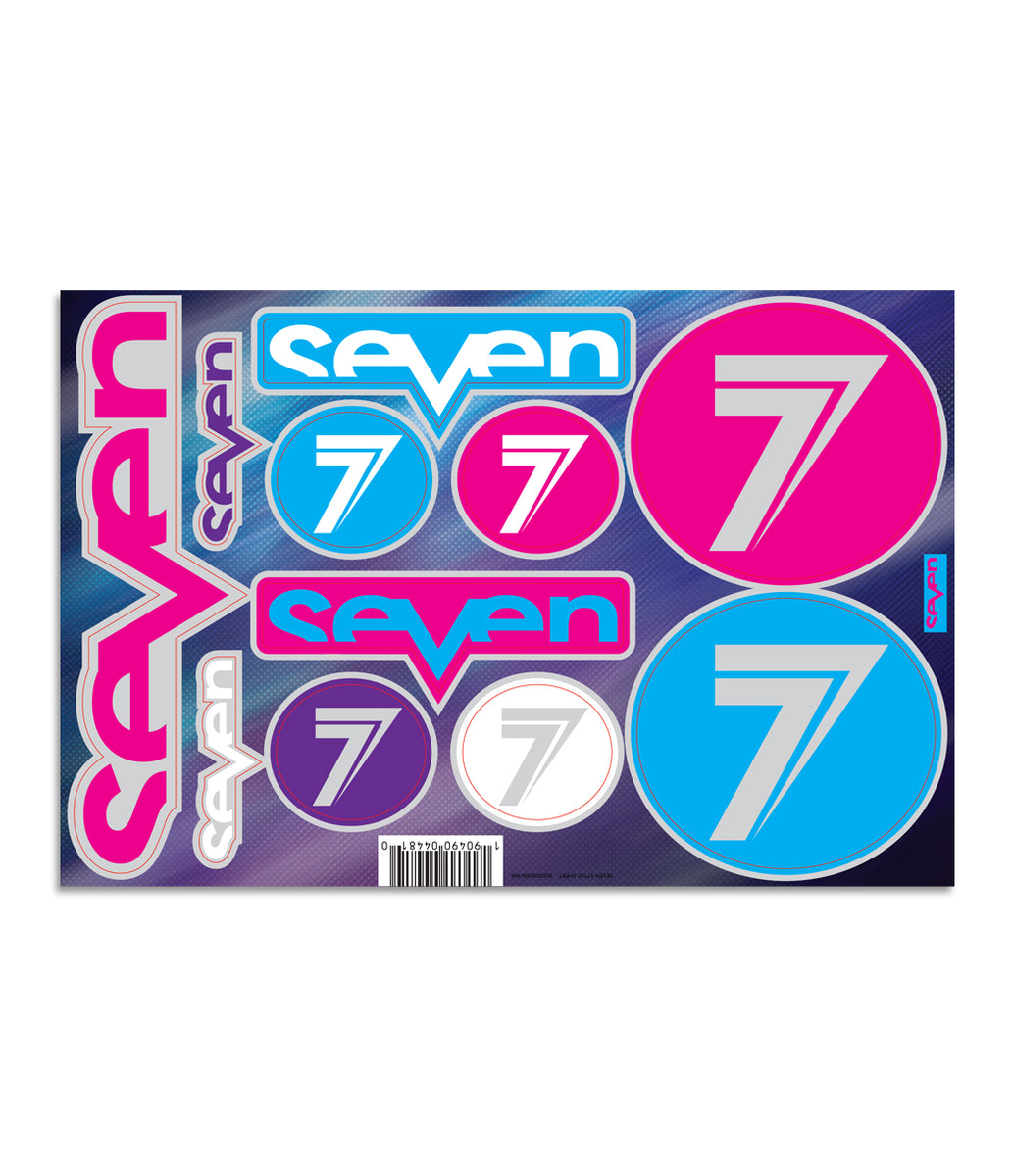 BRAND DECAL SHEET CYAN – Seven MX